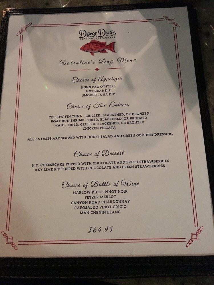 Menu at Dewey Destin's Harborside pub & bar, Destin