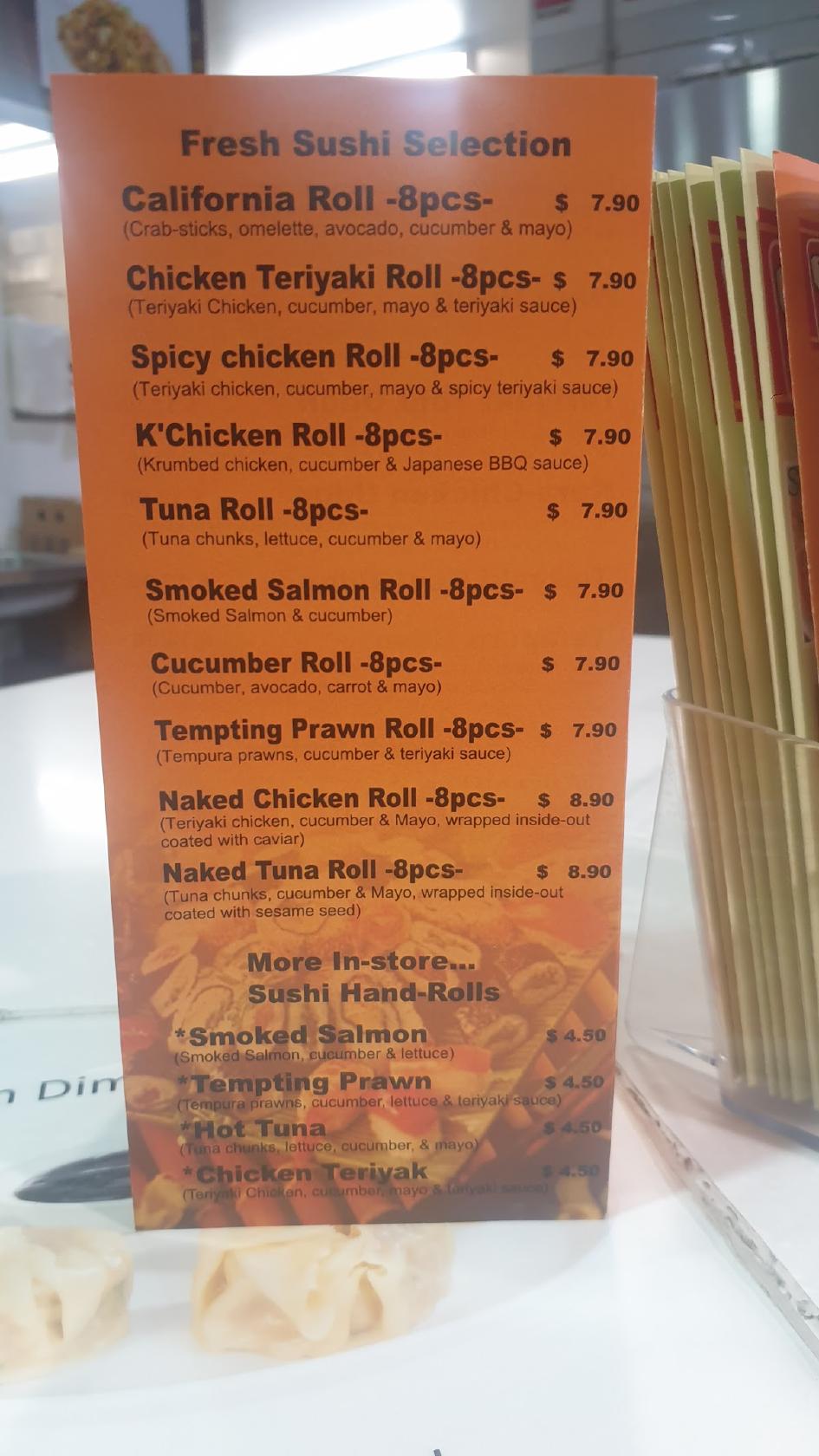 Menu at Fresh Box restaurant, Beechboro
