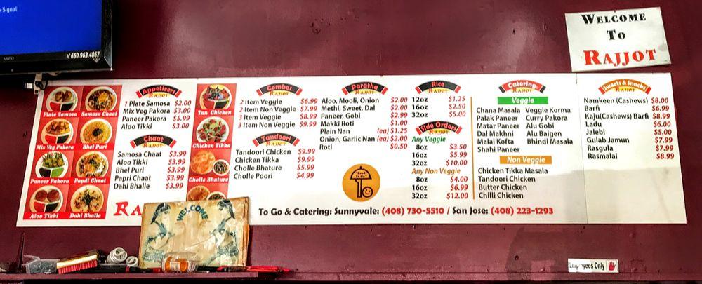 Menu at Rajjot Sweets & Snacks restaurant, Sunnyvale