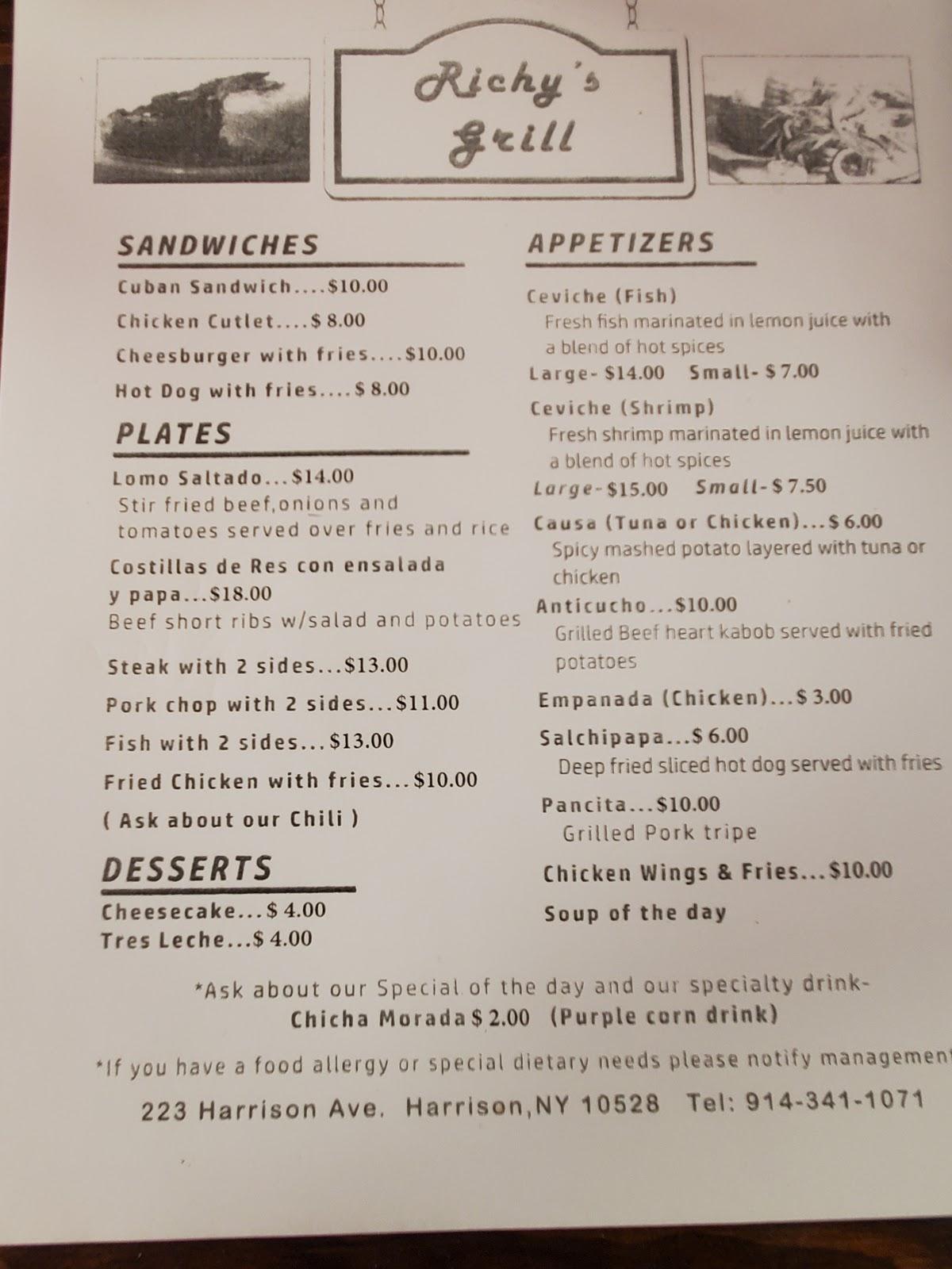 Menu at La Tia Rosa pizzeria, Mamaroneck
