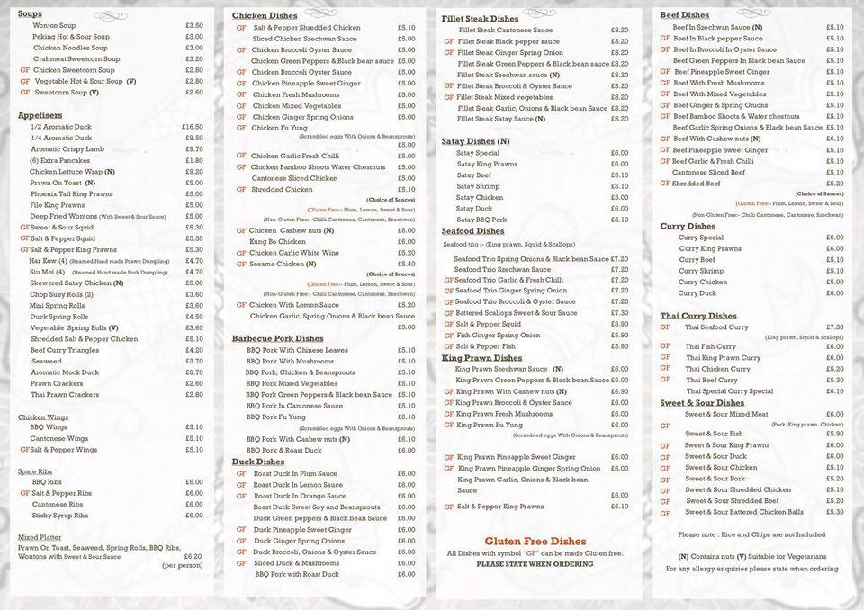 Menu at Swan Lake restaurant, Sandbach, 387 Crewe Rd