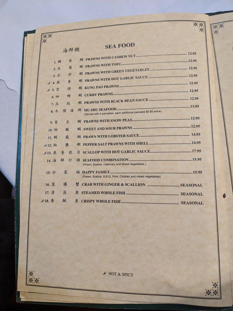 Menu at Chef Choy Chinese food restaurant, Pleasant Hill