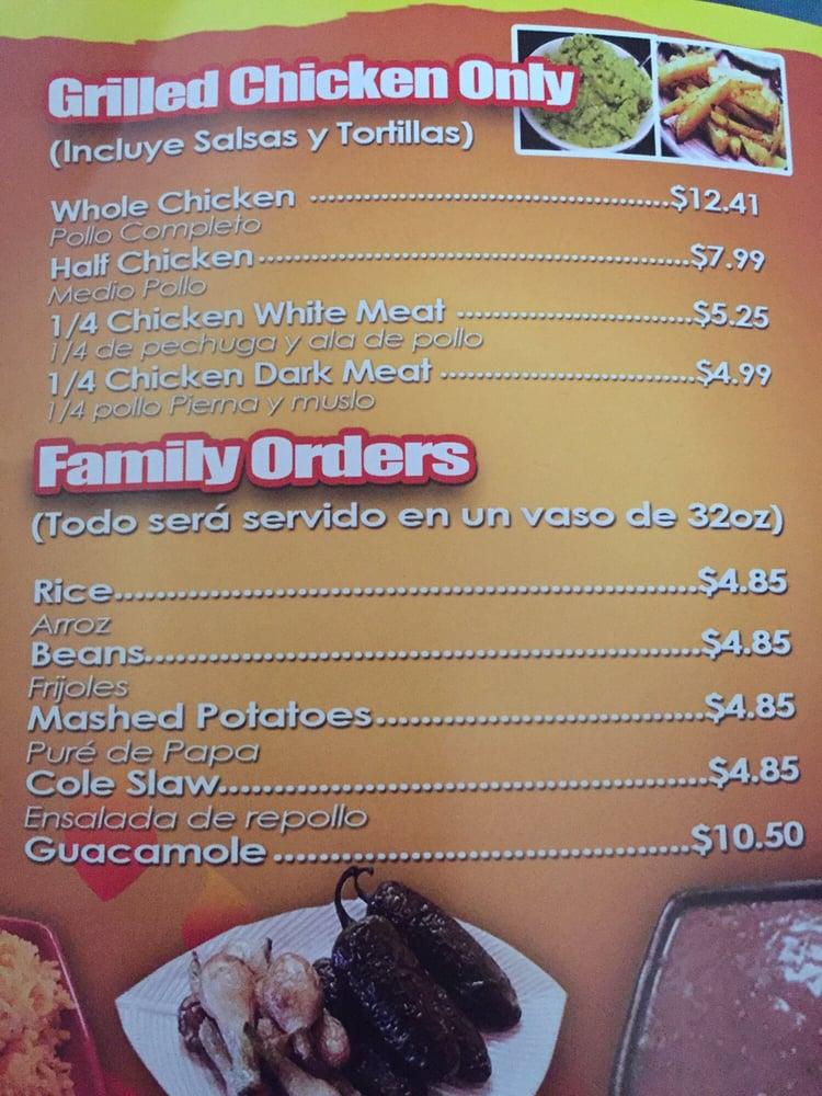 Menu at Palenque restaurant, Chicago