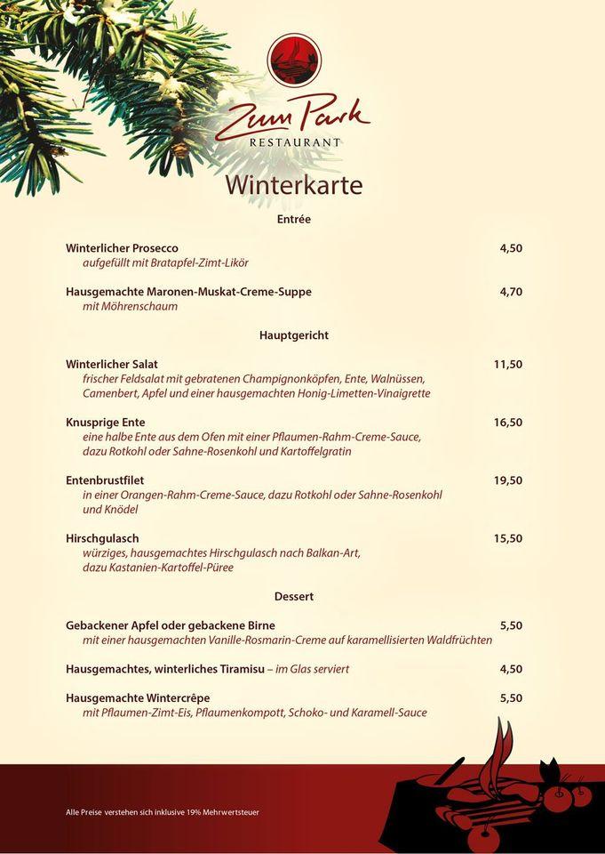 Menu at Restaurant Zum Park Cuxhaven, Cuxhaven