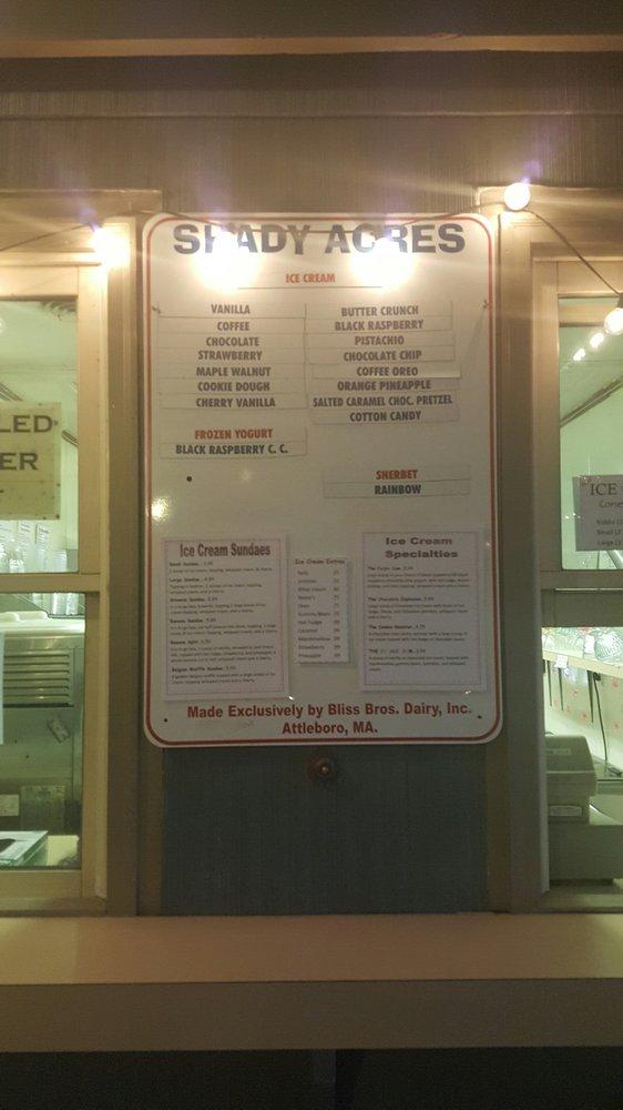Menu at Shady Acres Diner restaurant, Foster