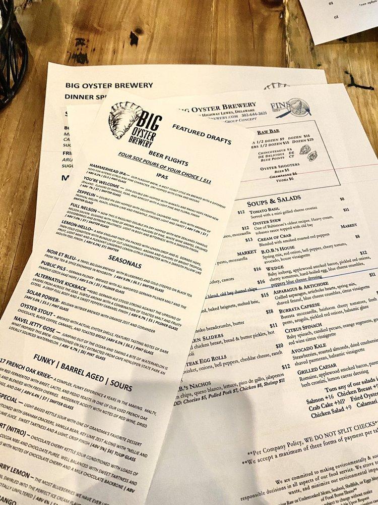 Menu at Big Oyster Brewery pub & bar, Lewes