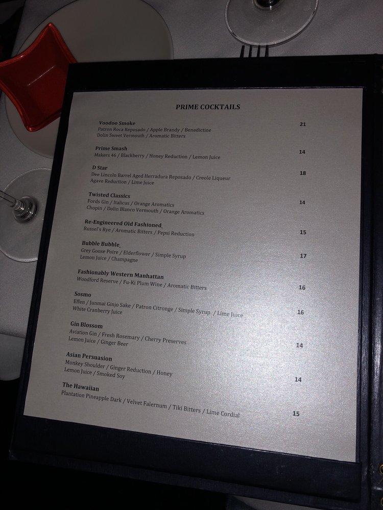 Menu at Dee Lincoln Prime restaurant, Frisco