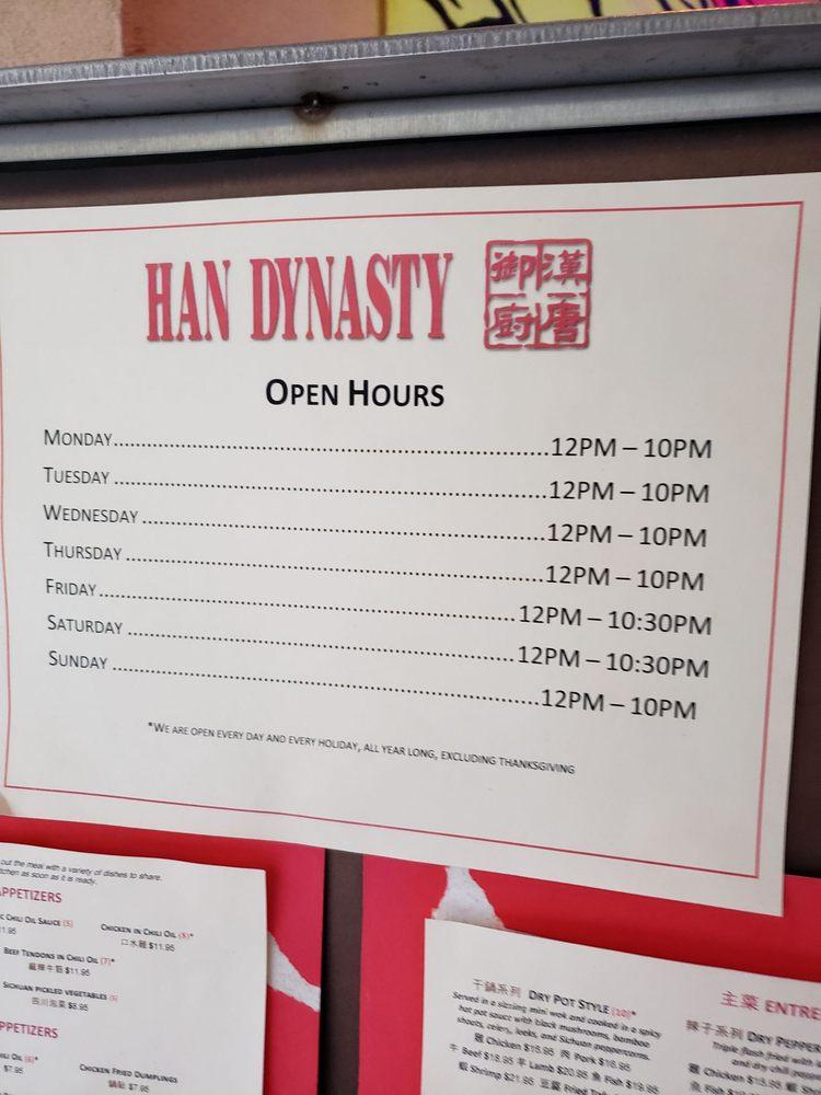 Menu at Han Dynasty Upper West Side restaurant, West New York, 215 W ...