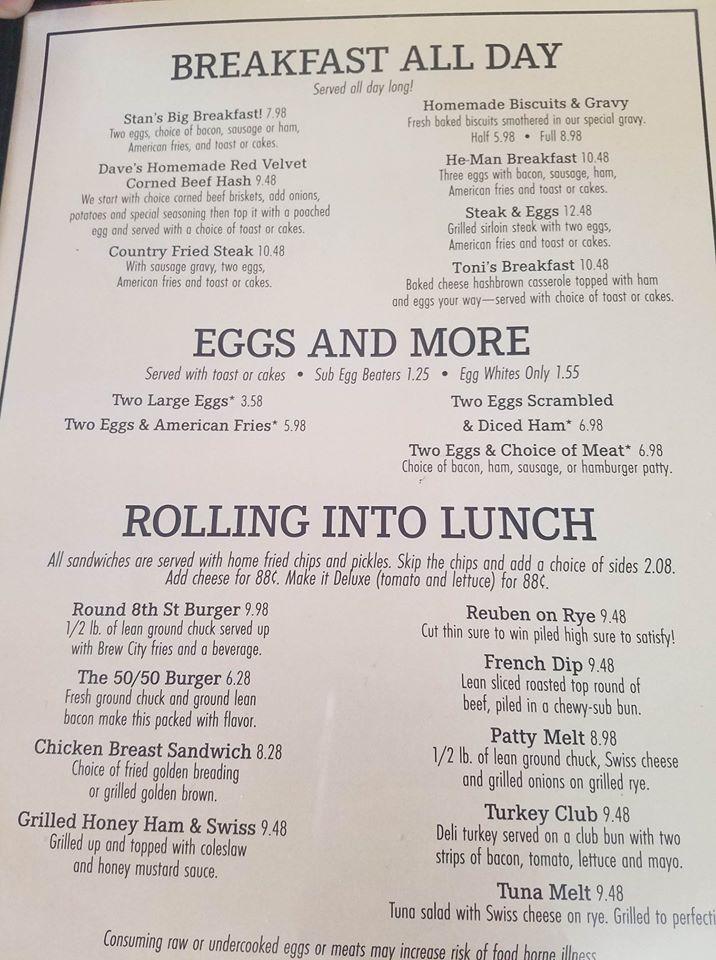 Menu at Round's Restaurant, Traverse City