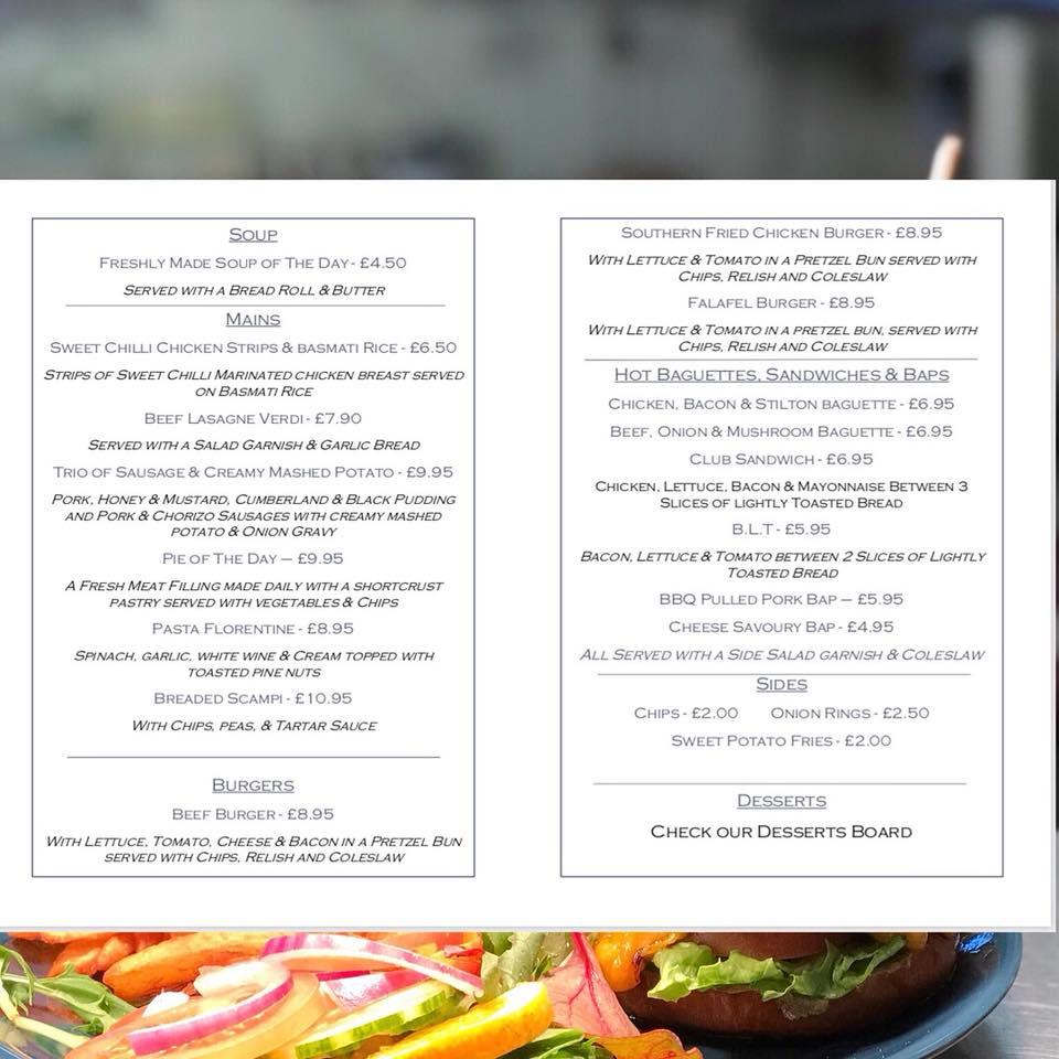 Menu at The Clock Tower Bar, Millom