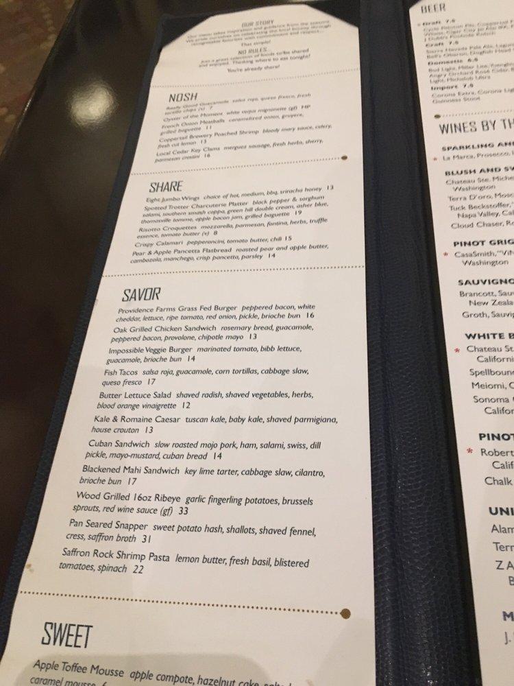 Menu at Café Waterside restaurant, Tampa, 505 Water St