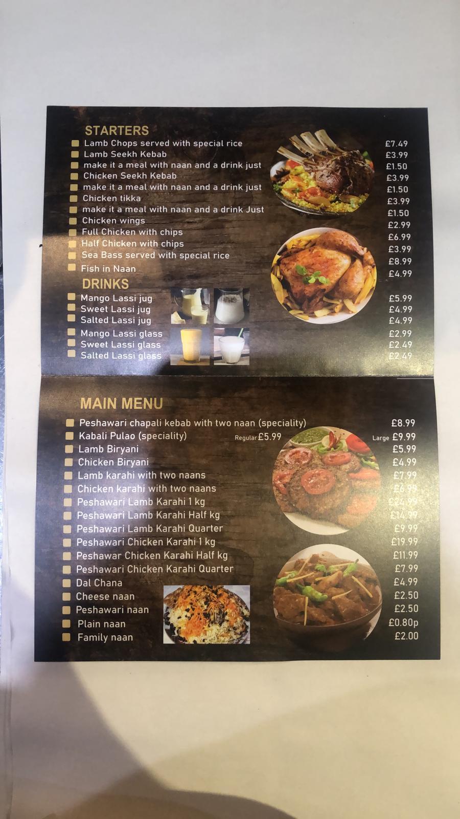 Menu at Khyber Taste Leicester restaurant, Leicester