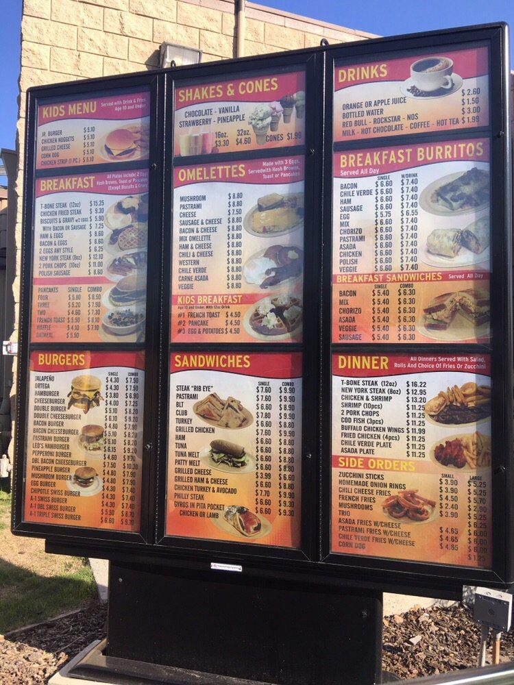Menu at Leo's Burgers, Inc. restaurant, Bakersfield