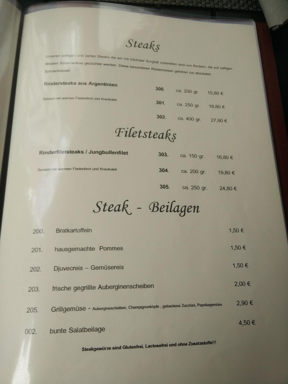 Speisekarte von Restaurant Mediterran bei Zoran, Abensberg