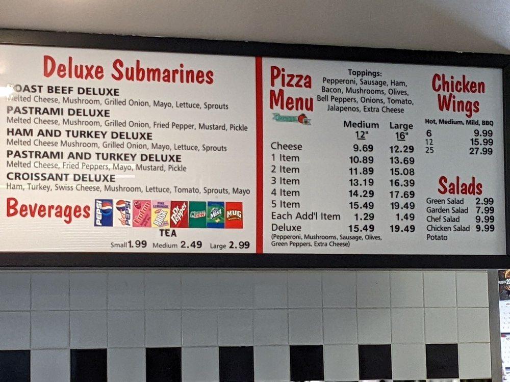 Menu at Rusty's Subs, Pizza & Wings pizzeria, Prescott Valley