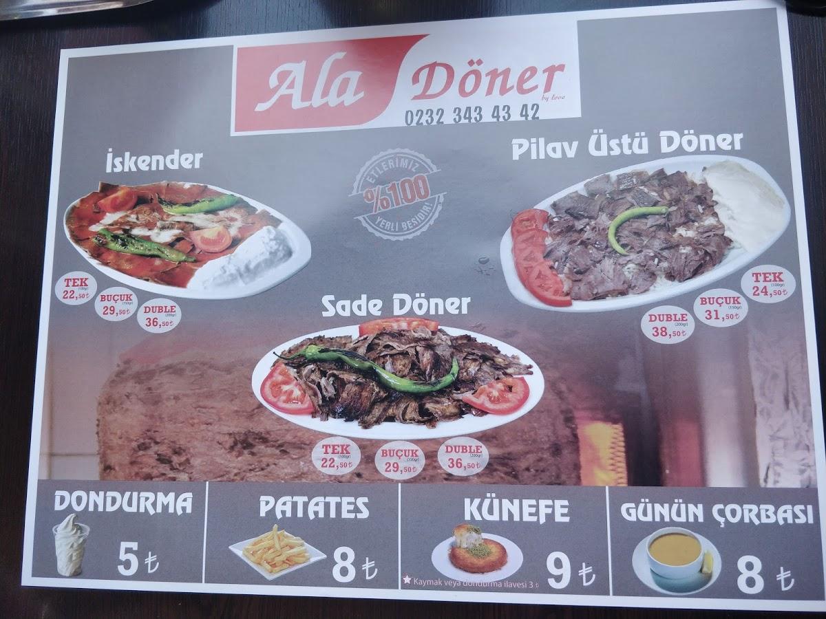 Menu at Ala Döner, Izmir