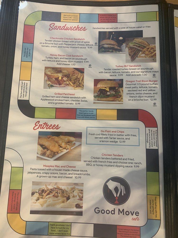 Menu at Good Move by Snakes & Lattes cafe, Provo