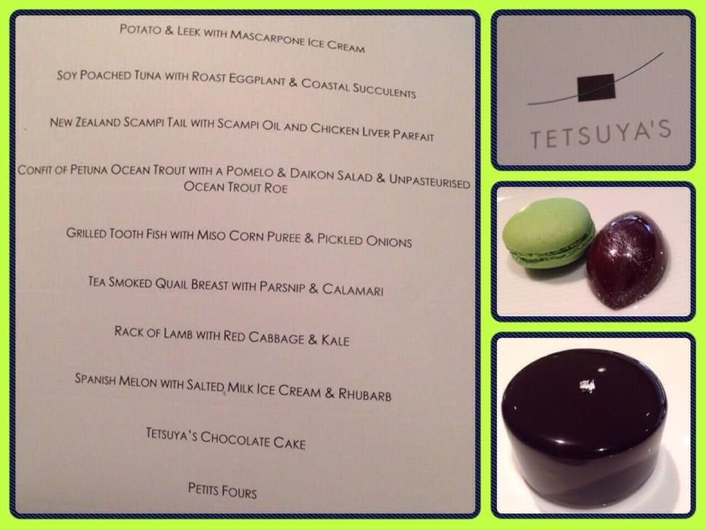 Menu at Tetsuya's Restaurant, Sydney
