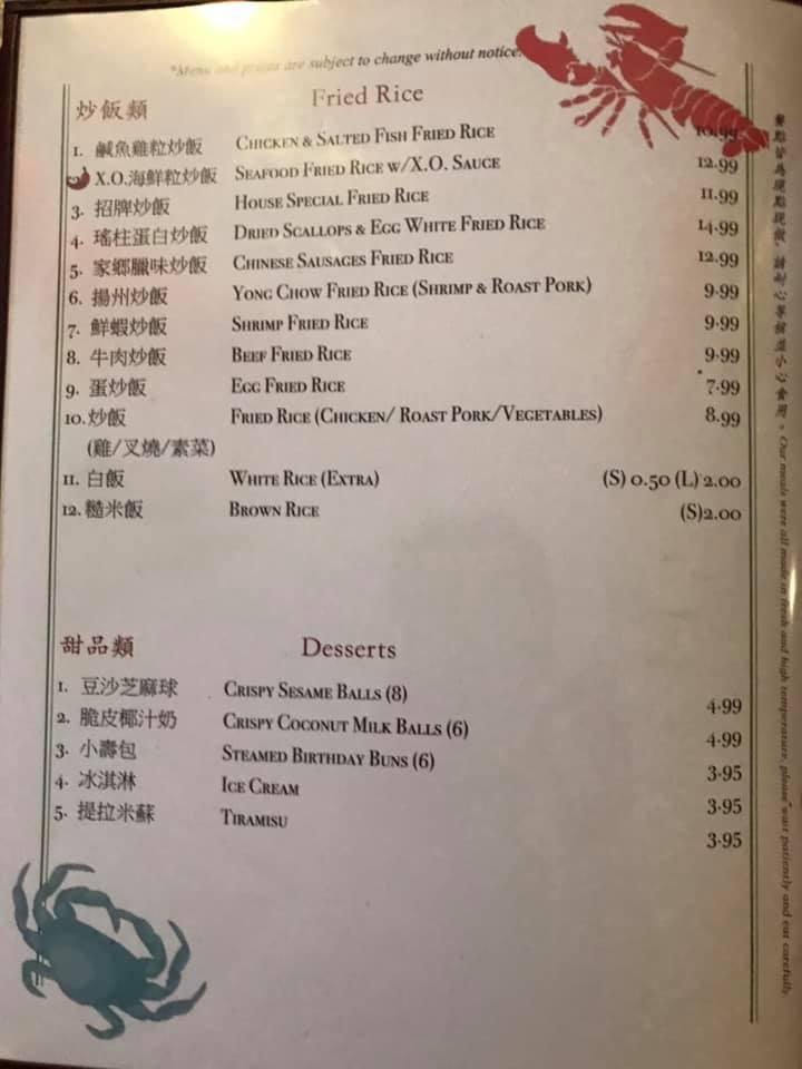 Menu at ABC Chinese Cuisine restaurant, Saint Petersburg, 66th St N