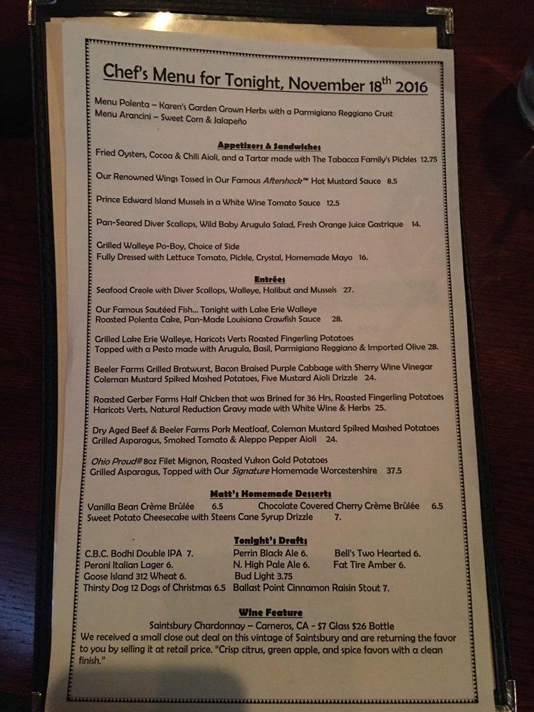 Menu at Gallo's Kitchen & Bar, Upper Arlington
