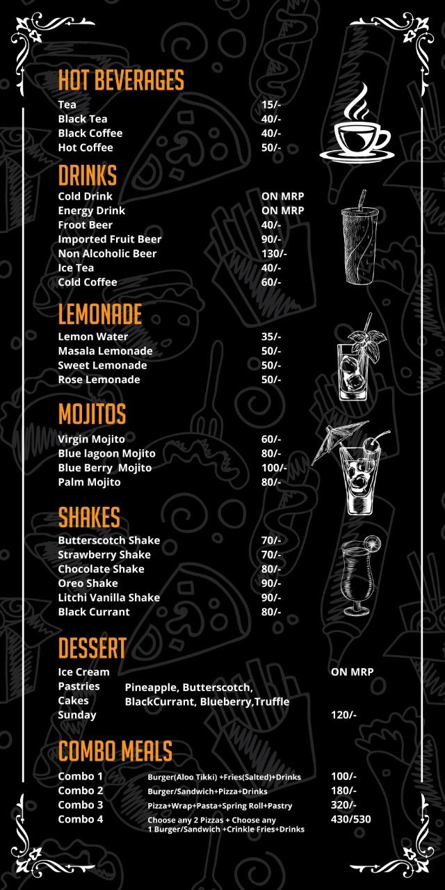 Menu at Keshav Cafe, Kurukshetra