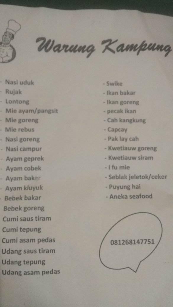 Menu at Pujasera Mitra Mall restaurant, Batam, Komplek Mitra Mall