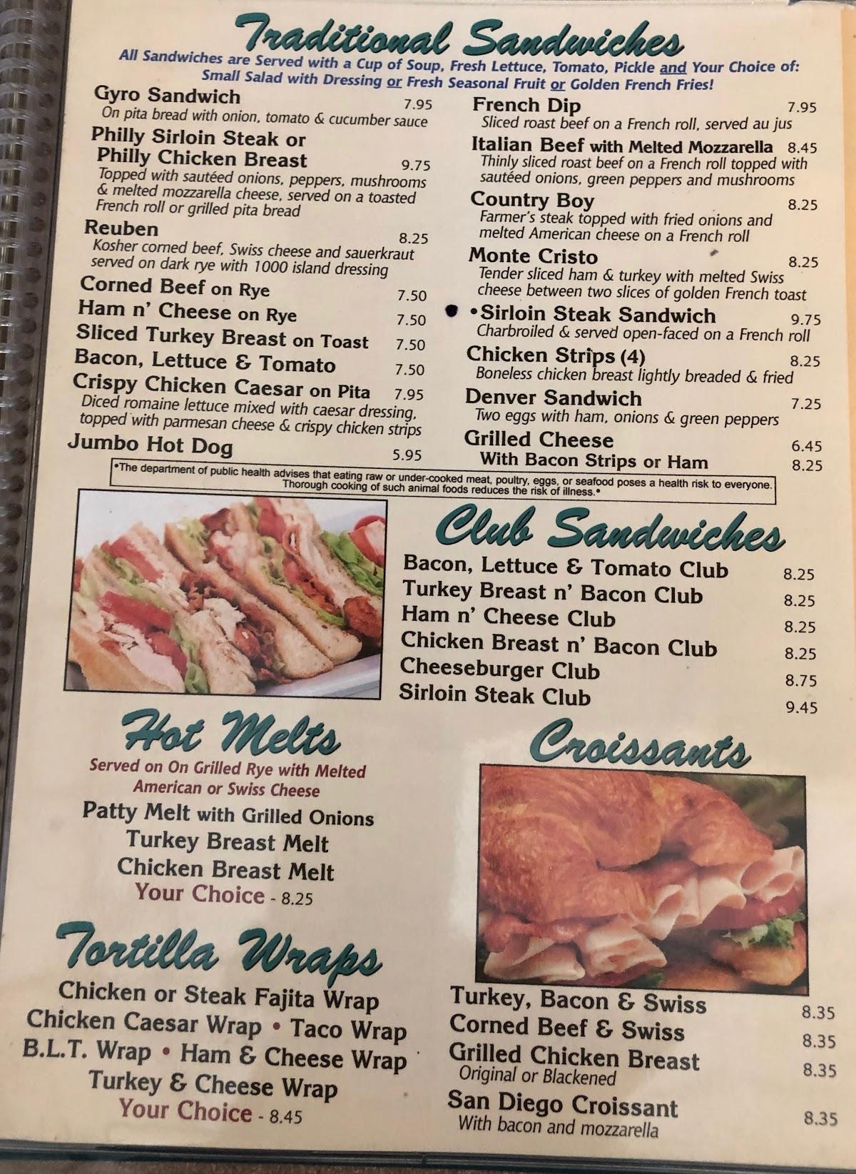 Menu at Reflections Family Restaurant, Racine