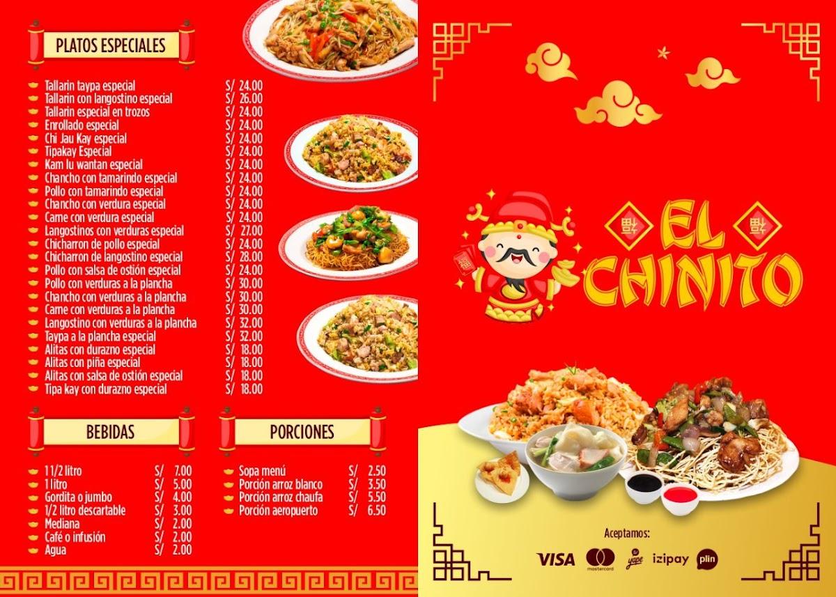 Carta del restaurante Chifa El Chinito, Chimbote