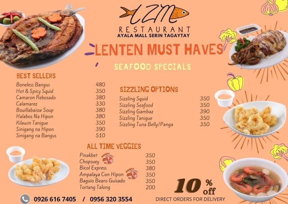 Menu at Lzm Restaurant, Cavite City, Bypass Road San Vicente II Silang ...