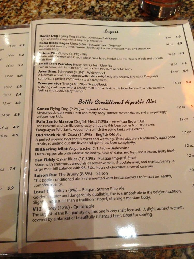 Menu at Madrones pub & bar, Frederick, Wormans Mill Rd