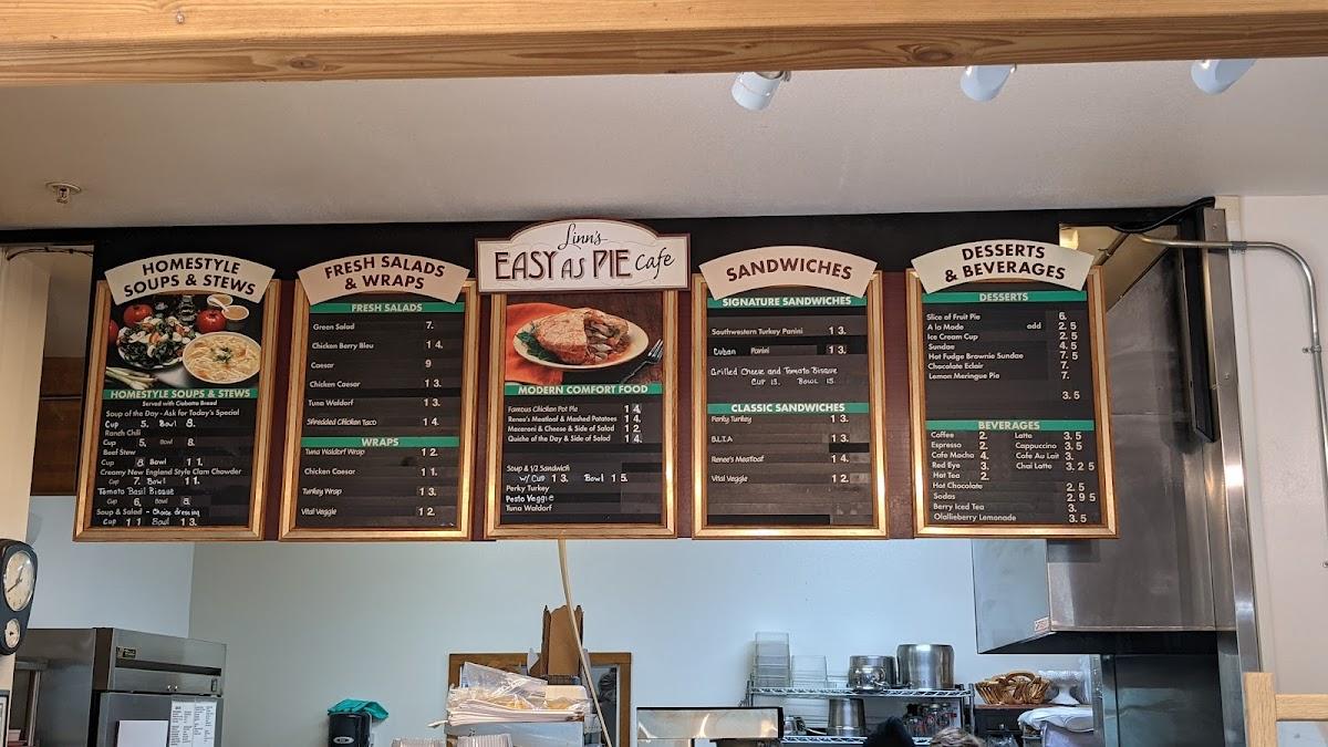 Menu at Linn's Easy As Pie Cafe, Cambria, Bridge St