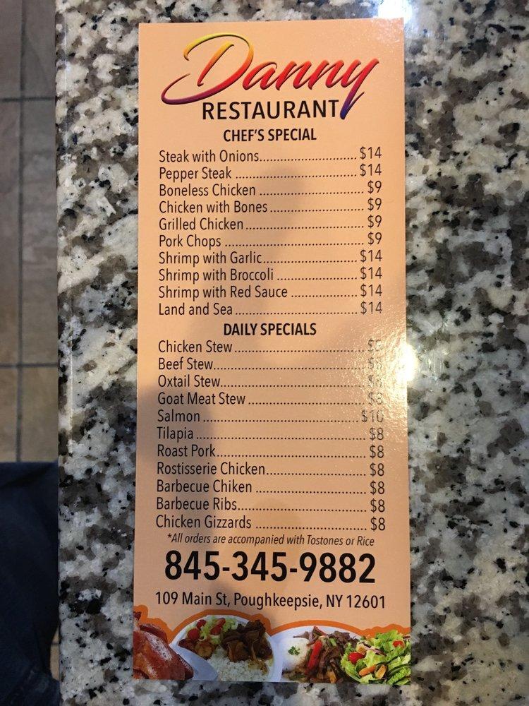 Menu at Danny's Restaurant, Poughkeepsie