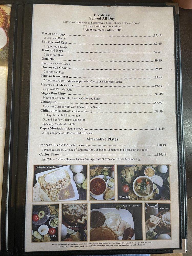 Menu at Garely's Mexican Restaurant Midland, Midland