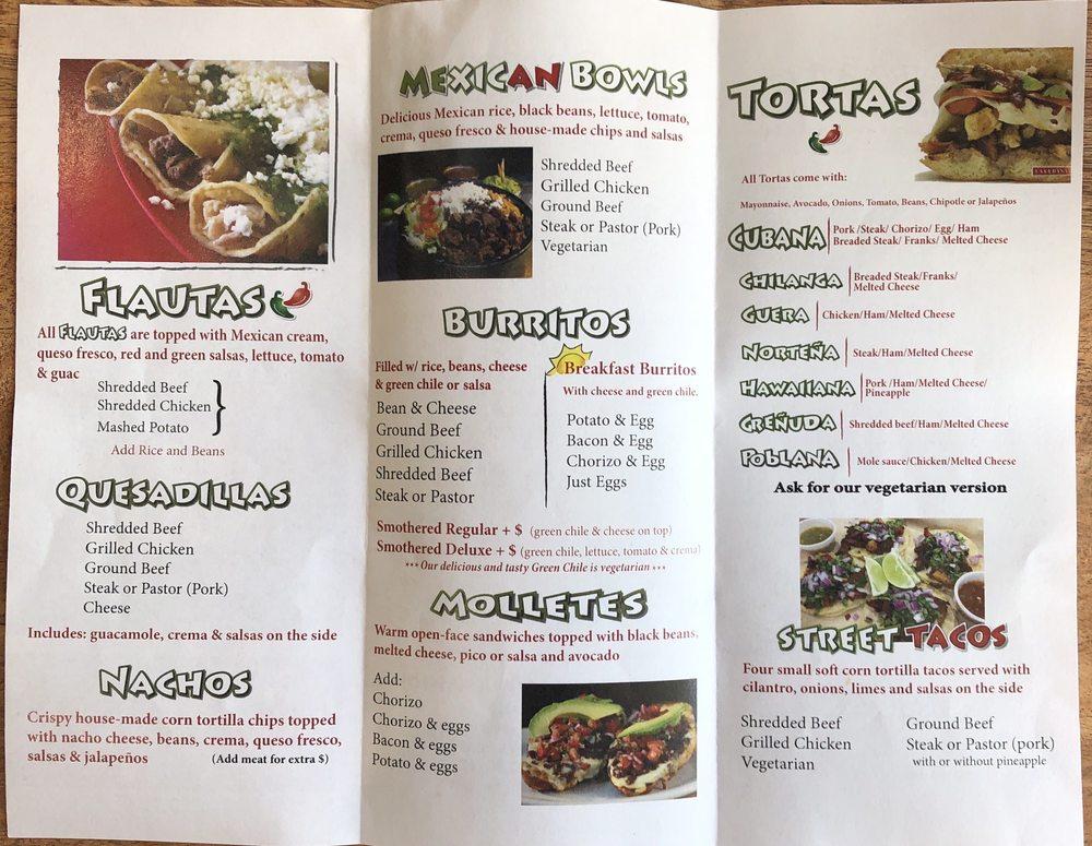 Menu at Sabroso! Fresh Mexican Grill restaurant, Centennial