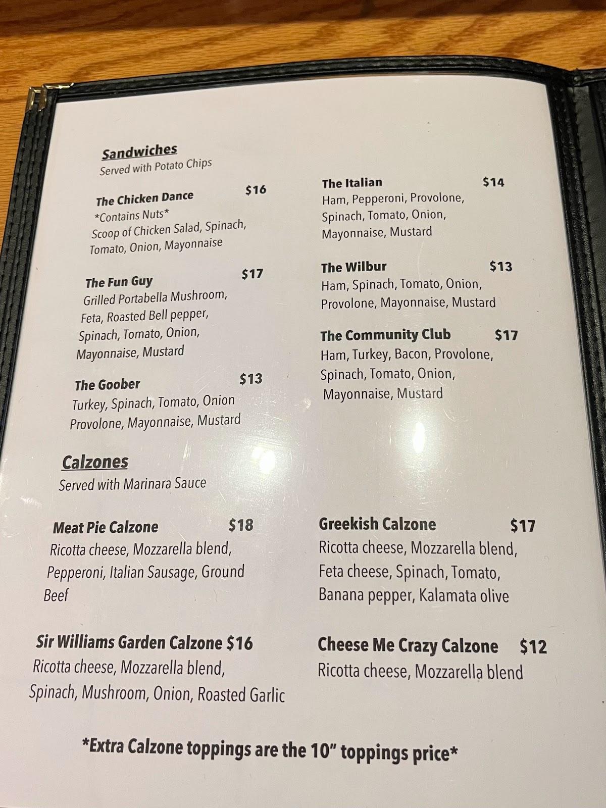Menu at The Green Room Restaurant, Mableton
