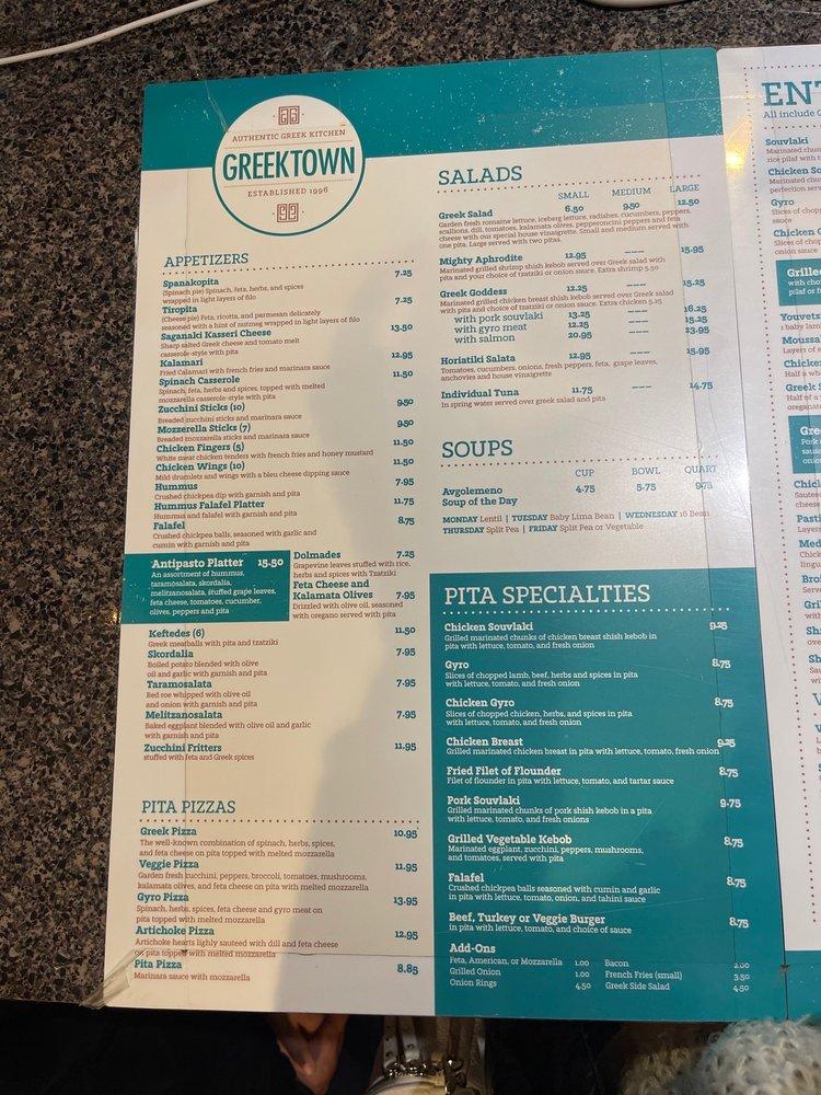 Carta del restaurante Greek Town, Rockville Centre