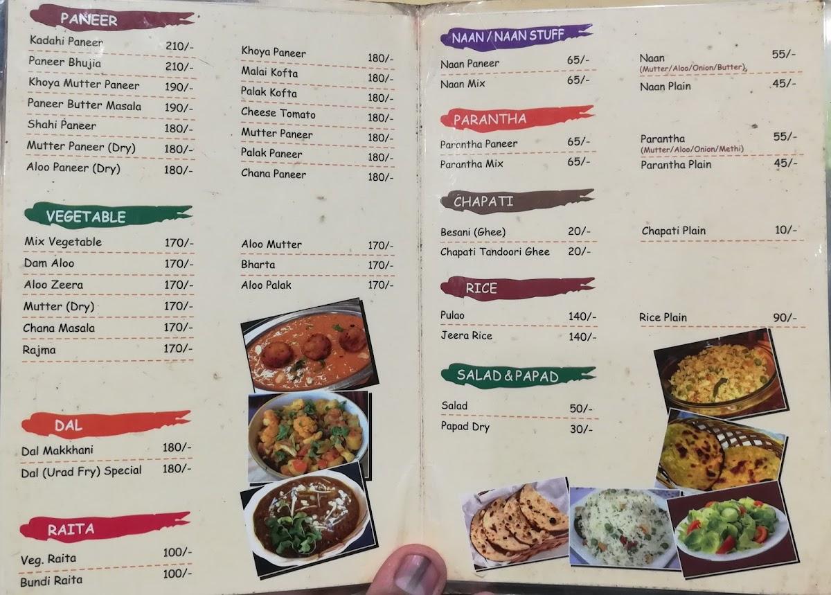 Menu at Shakahari Restaurant, Delhi