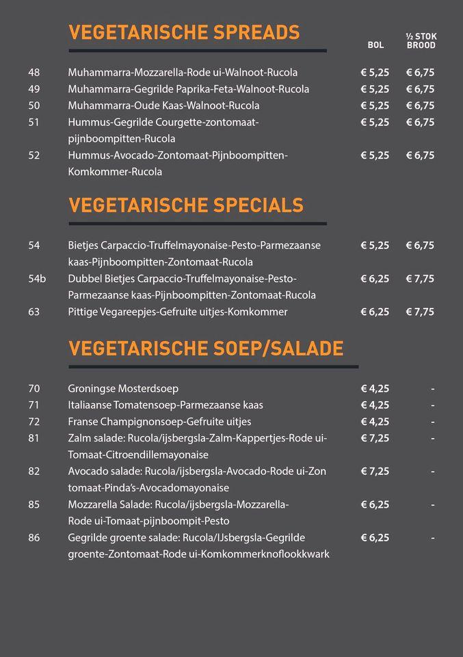 Menu at Broodje Ben Groningen, Groningen