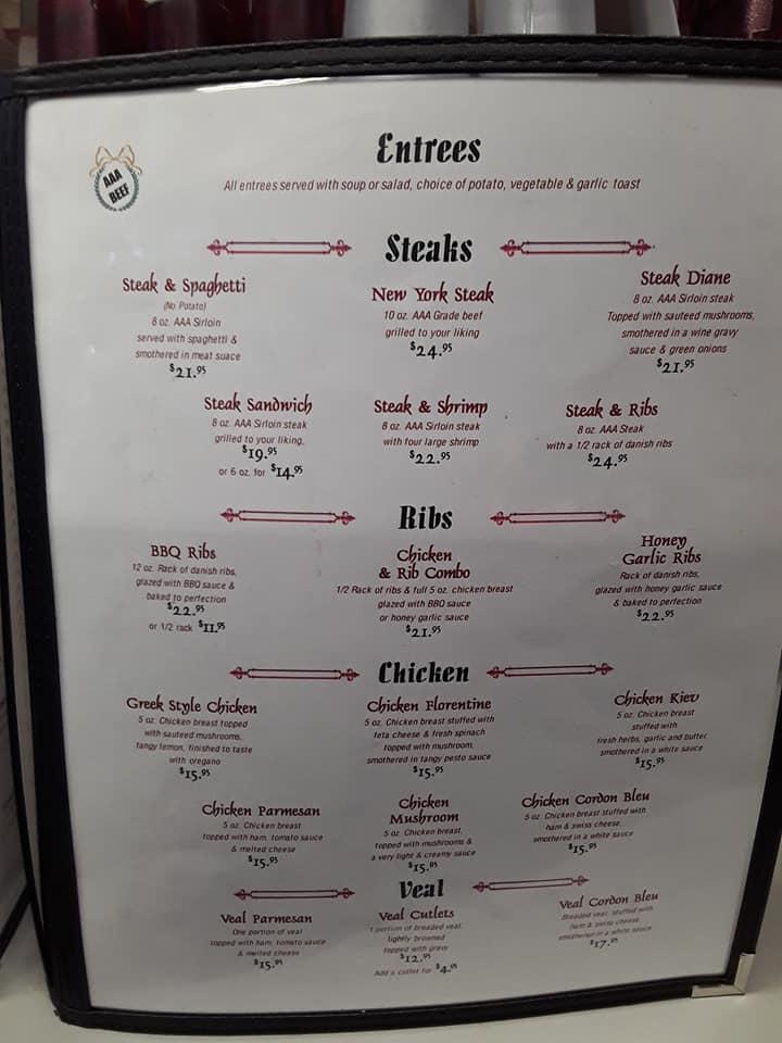 Menu at Rite Spot Pizza & Steak House restaurant, Consort, 50 St