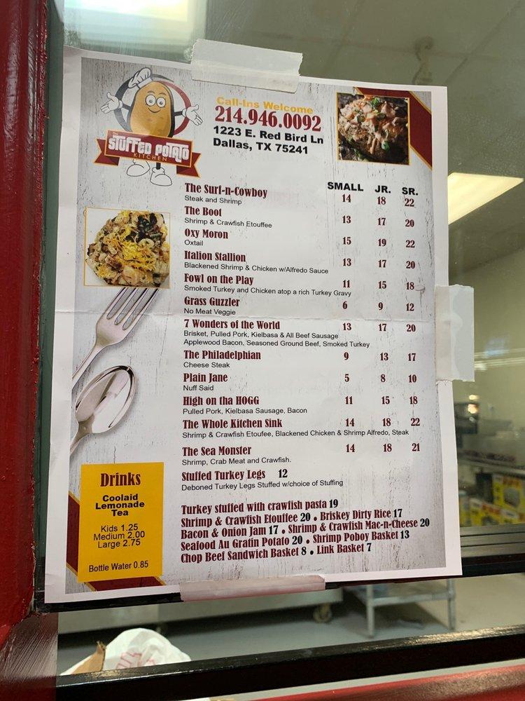 Menu at The Stuffed Potato Kitchen restaurant, Dallas