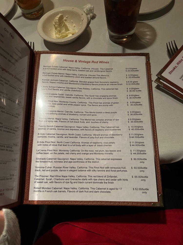 Menu at Poor Richard's Restaurant, Gainesville