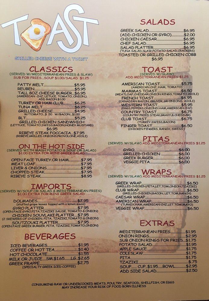 Menu at Toast restaurant, New Port Richey, FL-54