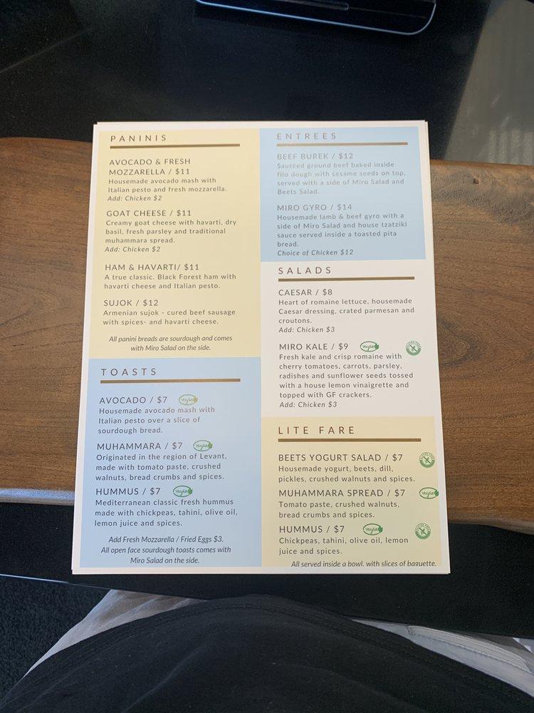 Menu at Cafe de Miro, Grand Rapids, Breton Rd SE