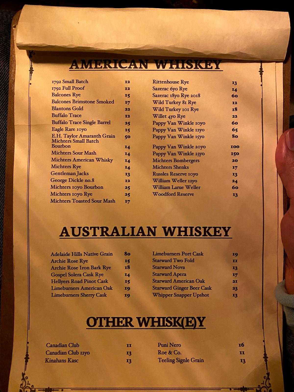 Menu at Foxtrot Unicorn pub & bar, Perth