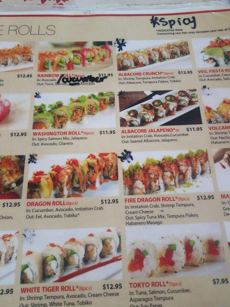 Menu at Little Tokyo Restaurant, Bellingham