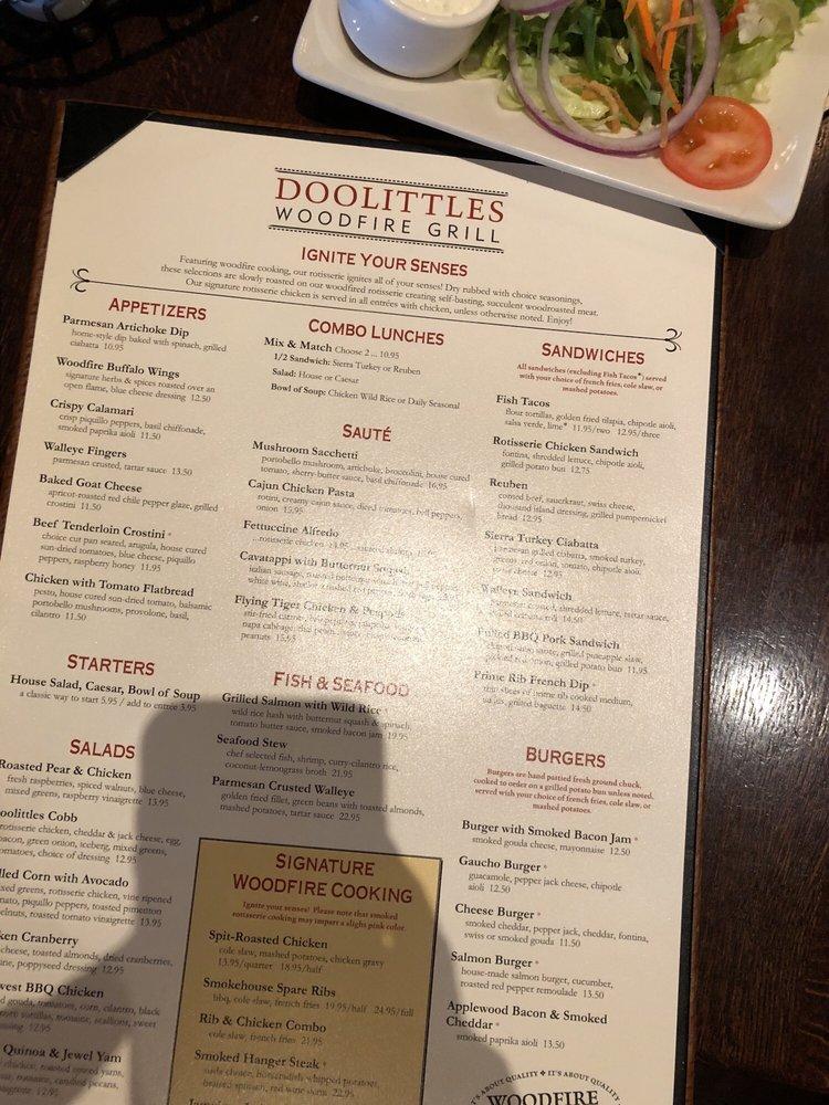 Menu at Doolittles Woodfire Grill pub & bar, Golden Valley, 550 ...