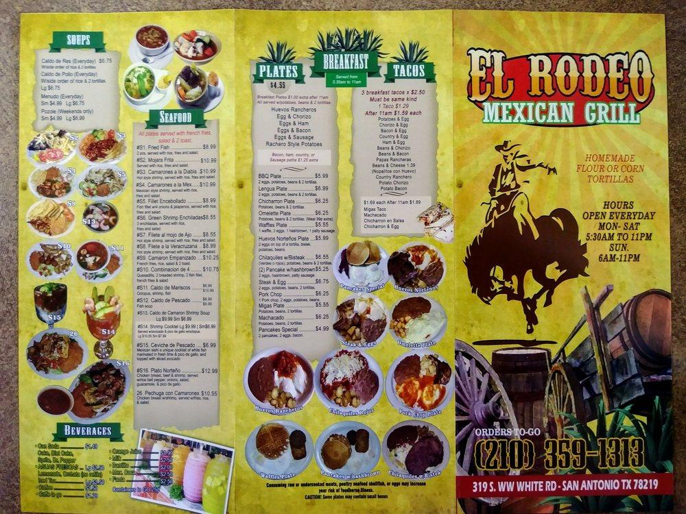 Menu at El Gran Tapatio Mexican Grill restaurant, San Antonio, 319 S WW ...