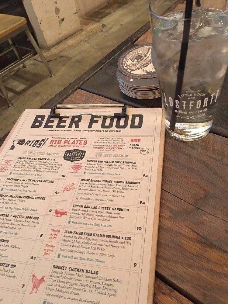Menu at Lost Forty Brewing pub & bar, Little Rock