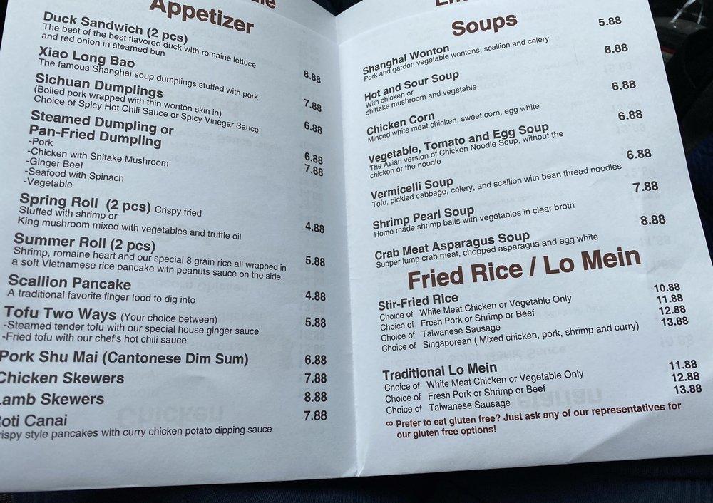 Menu at Noodle Eighty Eight Springfield restaurant, Springfield