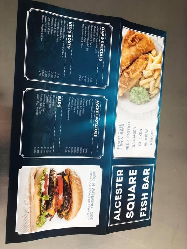 Menu at Alcester Square Fish Bar, Alcester
